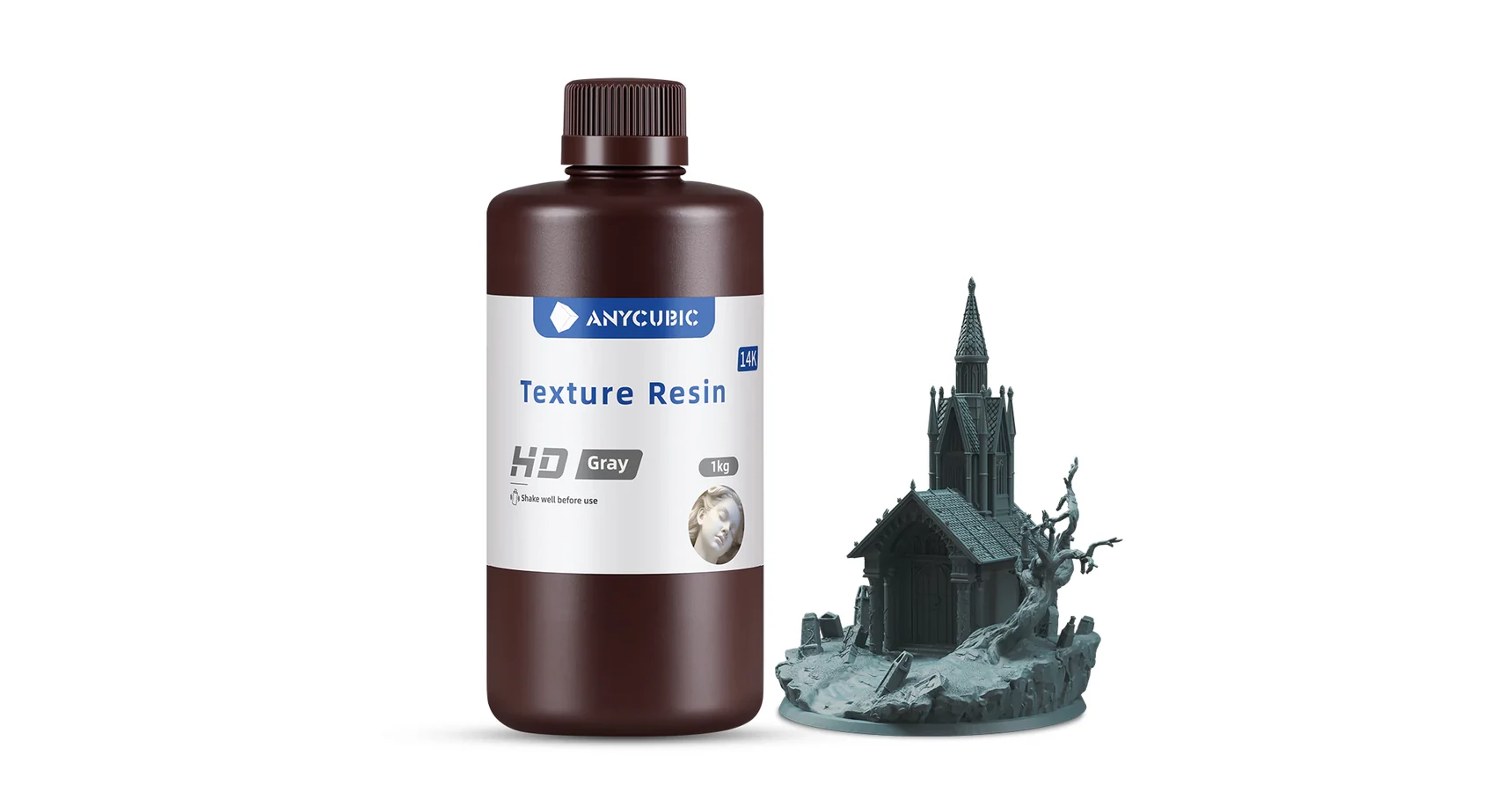 Anycubic Textured 14k Resin - HD Szürke (magas felbontású), 1kg