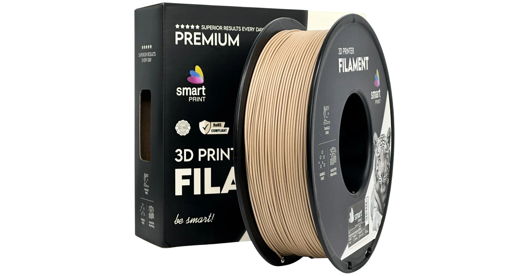 Smart Print PLA - Wood - Black Walnut, 1.75mm, 1kg